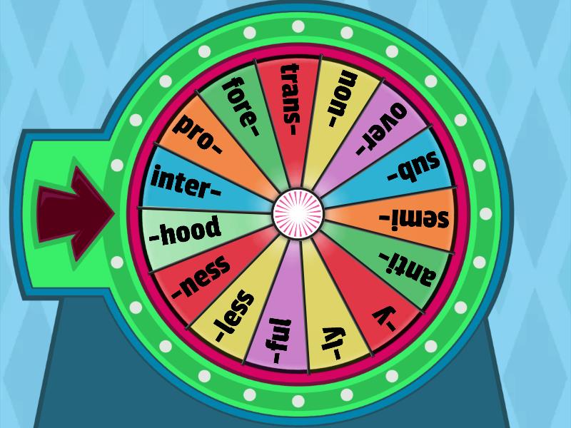 5. Prefix/Suffix Review Wheel - Spin the wheel