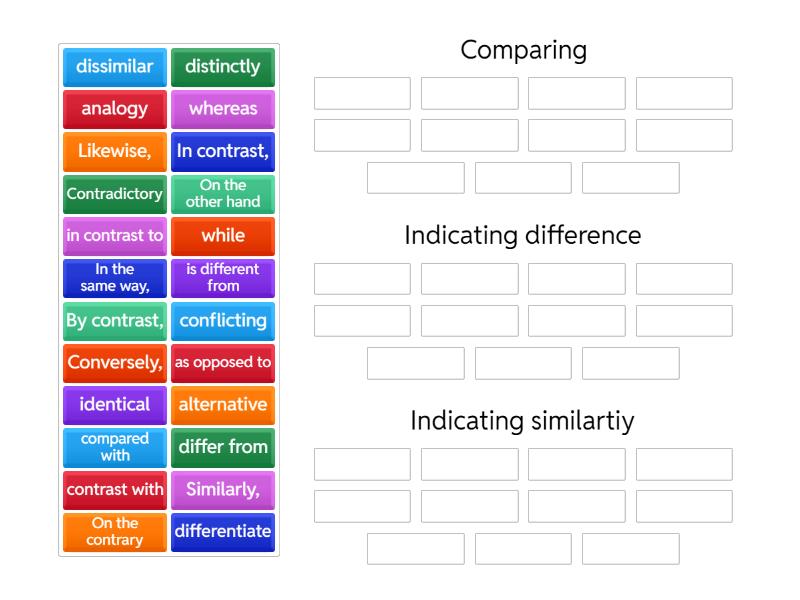 Compare and contrast language - Group sort