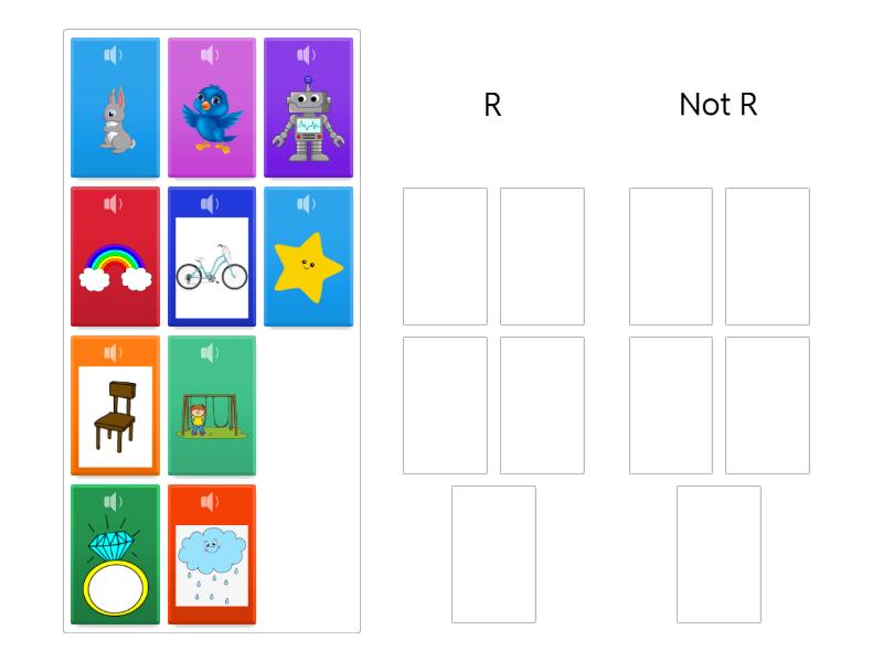 Letter sounds r or not? - Ordenar por grupo