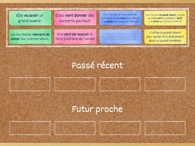 Le passé récent vs le futur proche - Group sort