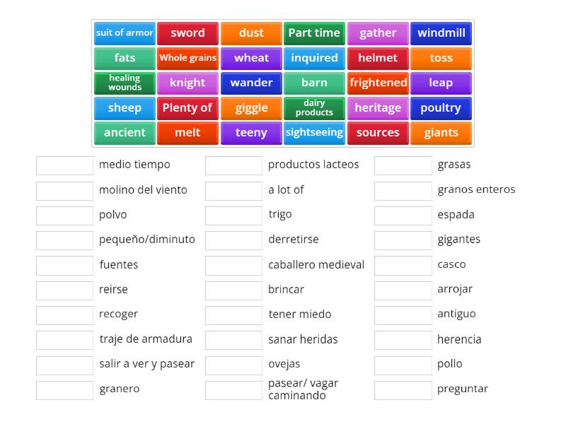 5a vocabulary - Match up