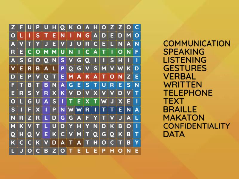 Communication - Wordsearch