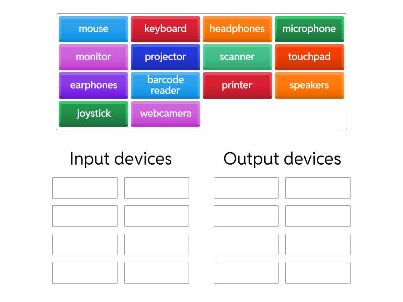 Input and output devices - Group sort