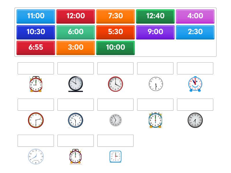 Time Game - match clocks with digital time - Match up