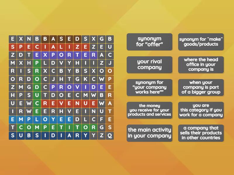 BR Preint U1 Working with words ex 4 - Wordsearch