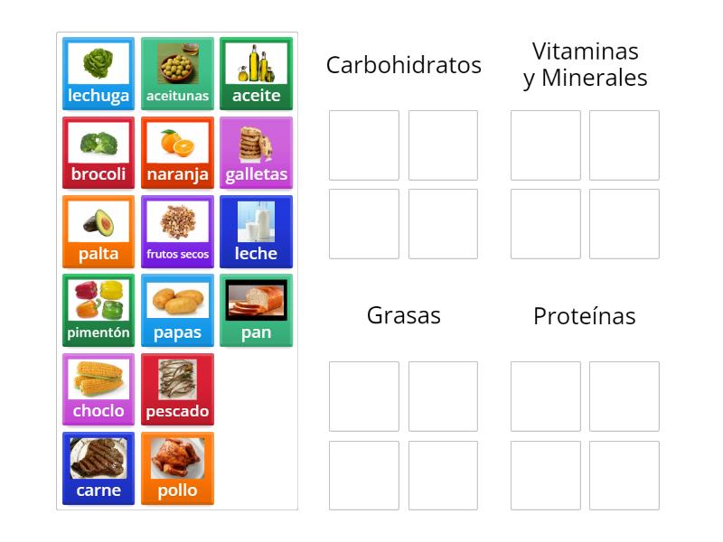 Agrupación de los alimentos - Group sort