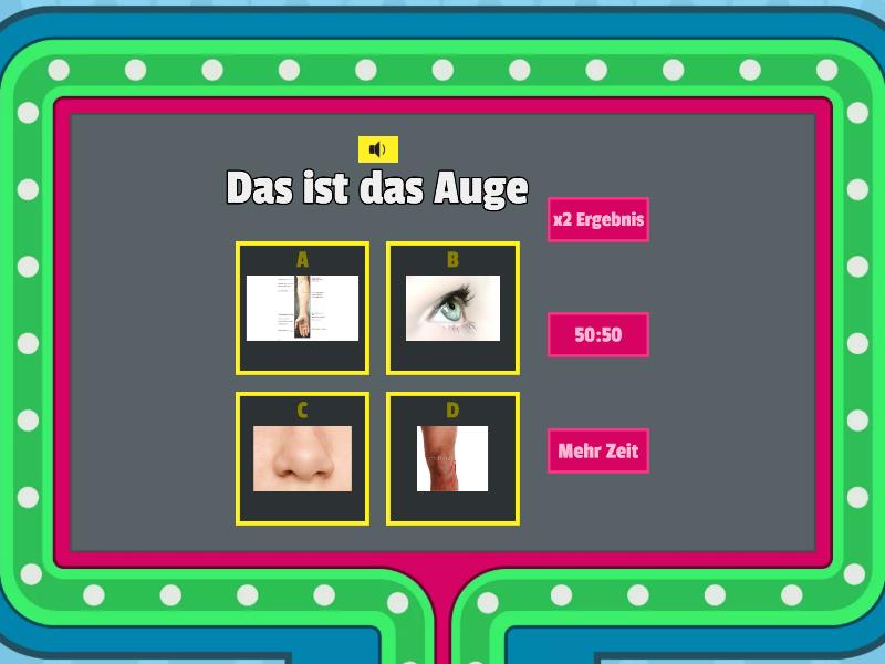 Körperteile Gesicht - Gameshow quiz