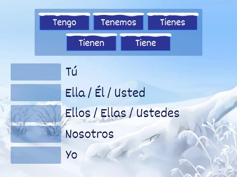 Conjugate "TENER" in Present Tense - Match up