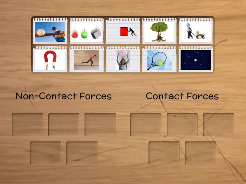 Contact Forces and Non-Contact Forces - Ordenar por grupo