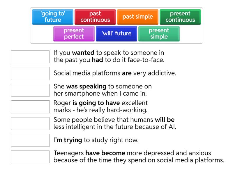 Verb tenses - Match up