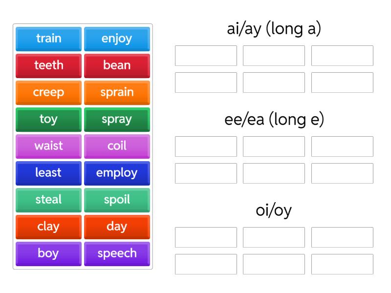 Vowel Team Sort - Group sort