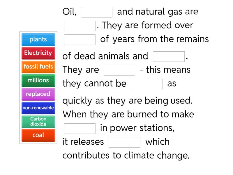 L4 Fossil fuels - Complete the sentence