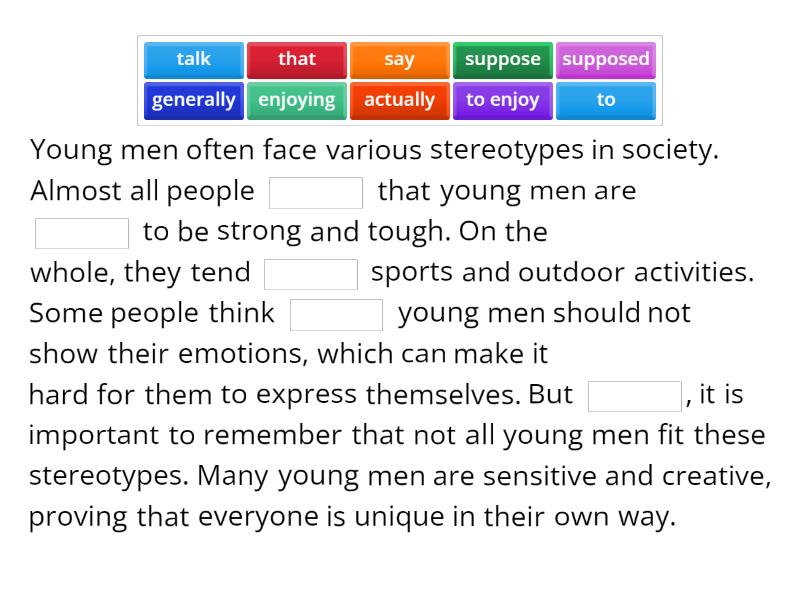 16.1.Stereotypes (rev) - Complete the sentence