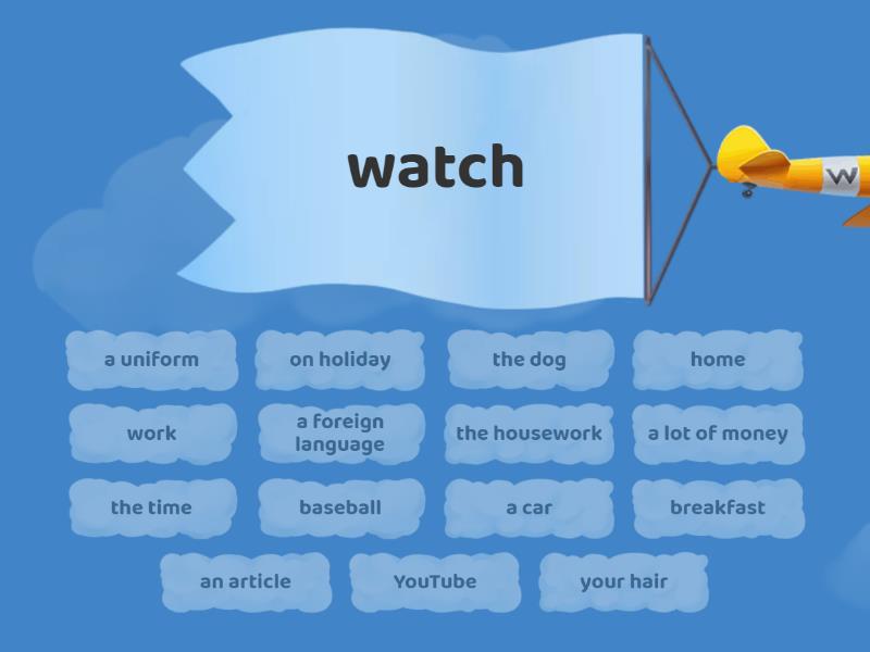 Verb + noun - Find the match