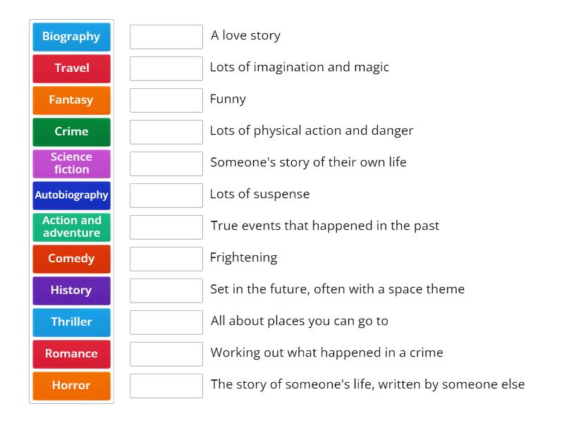 Book genres - Match up