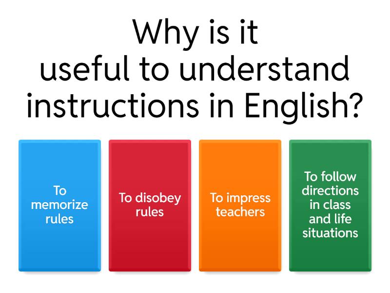 Understanding Instructions - Cuestionario
