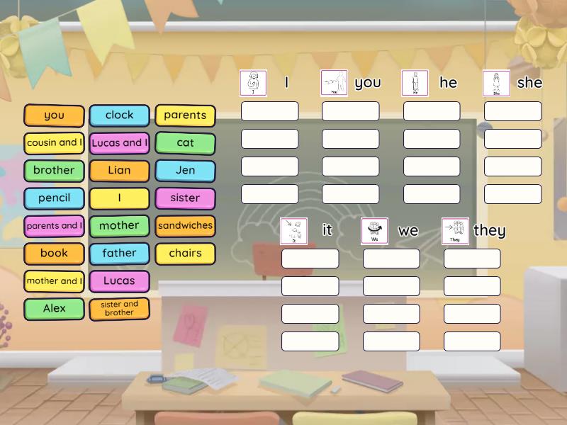 Personal pronouns sorting - Group sort