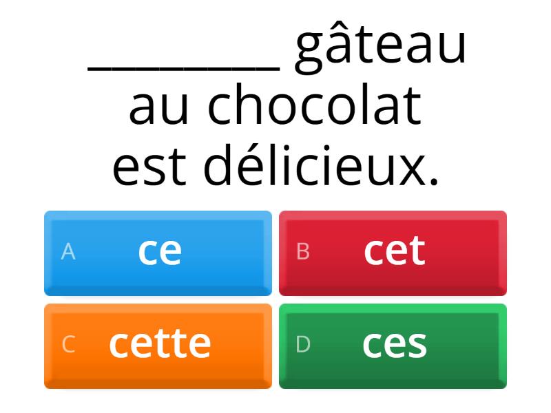 Les adjectifs démonstratifs - Quiz