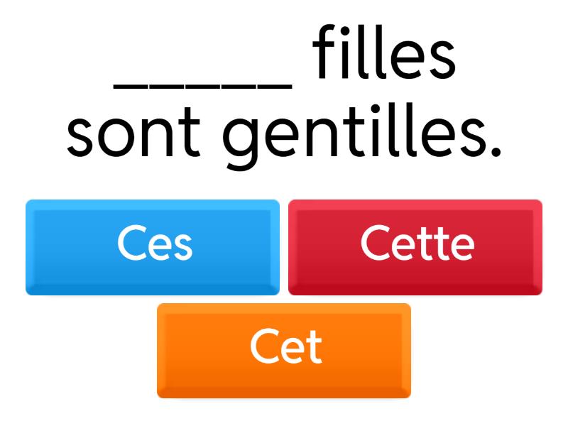 les adjectifs démonstratifs - Quiz
