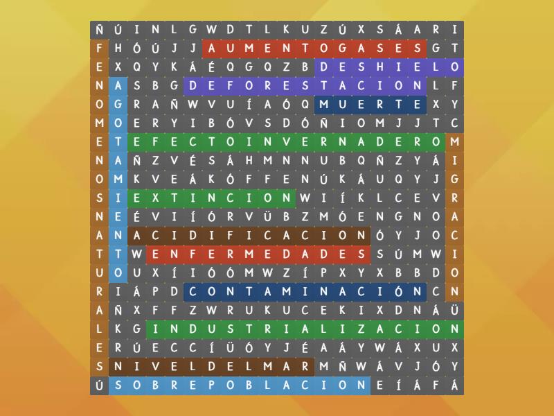 Cambio Climatico - Sopa de letras