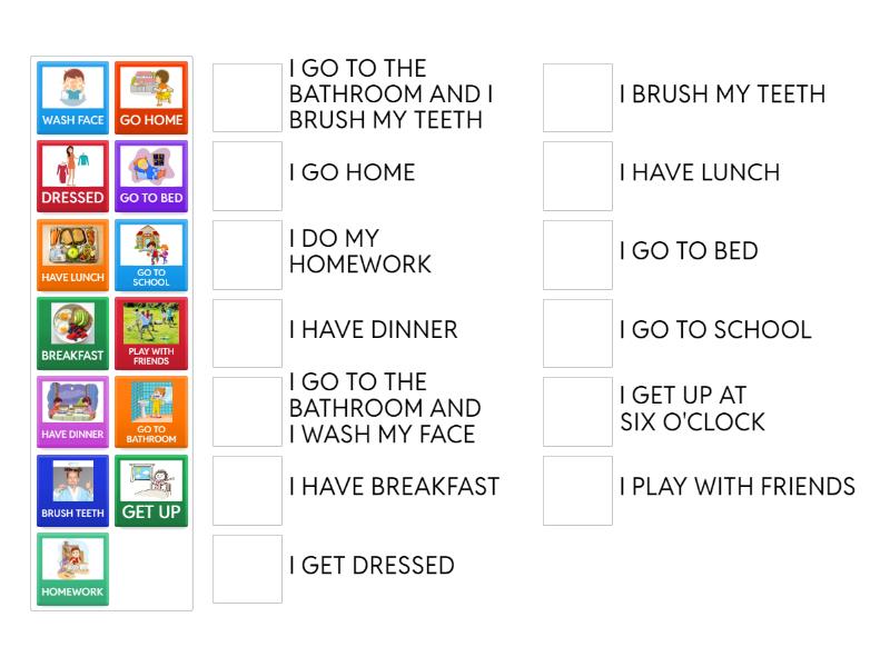 Daily Routines - Match up