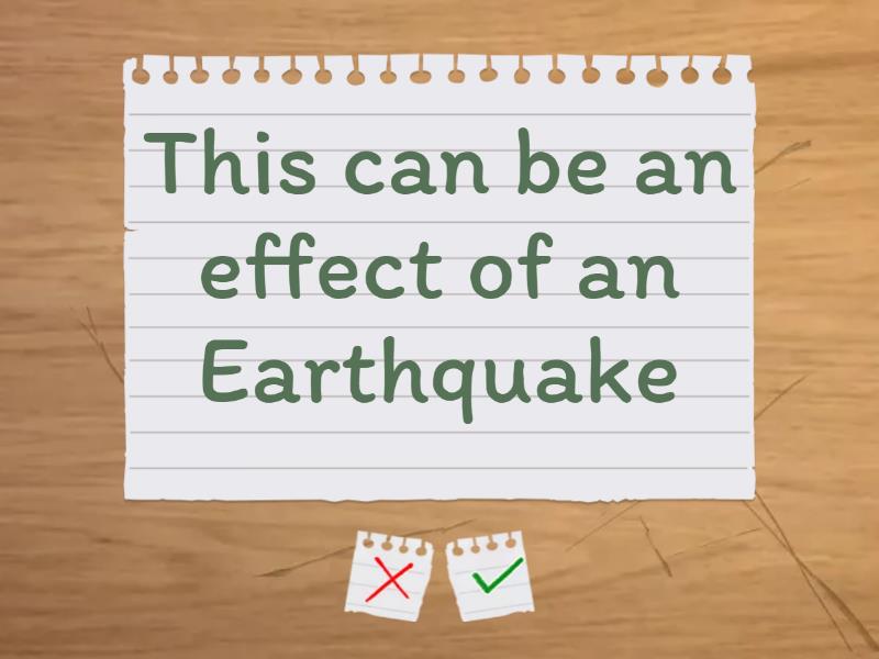 Effects of an Earthquake - Flash cards