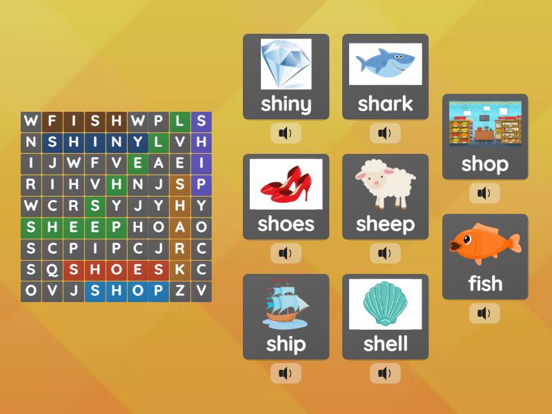 AS1 U6 phonics (sh) - Wordsearch