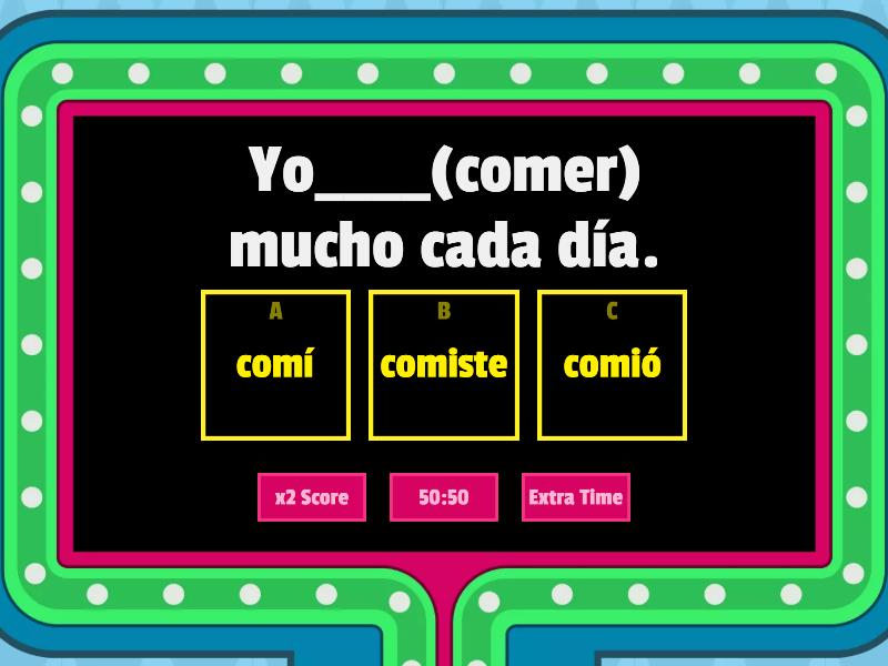 Preterite Tense REGULAR ER/IR Verbs Spanish - Gameshow quiz
