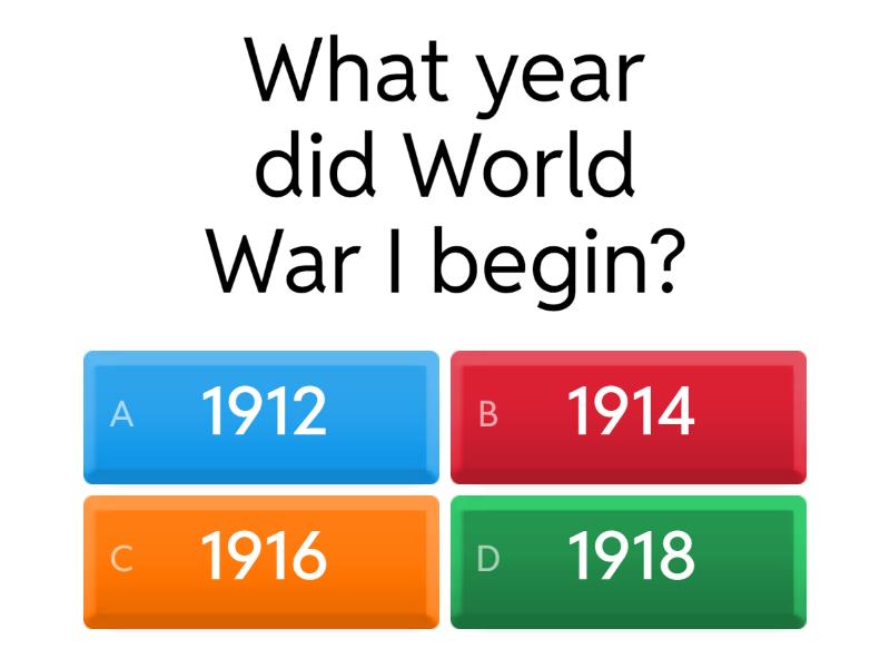 World War I Review - Quiz