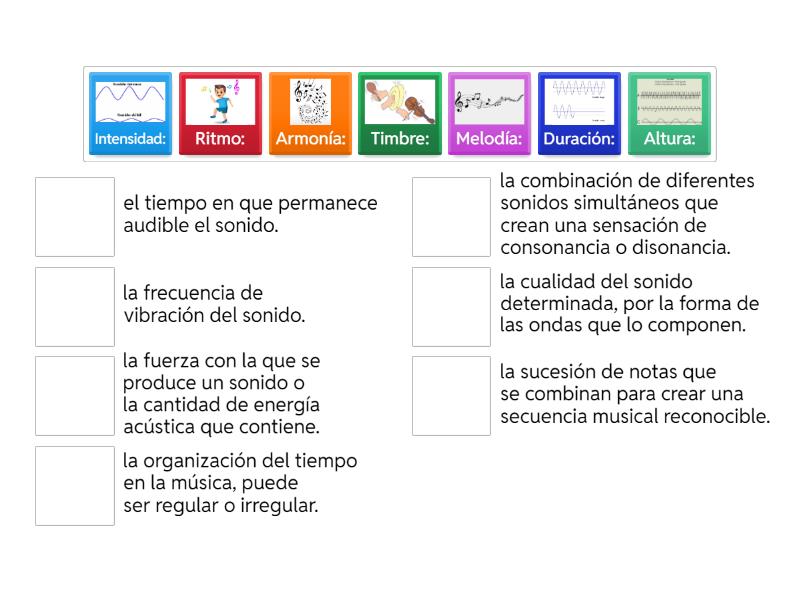 Componentes de la música - Match up