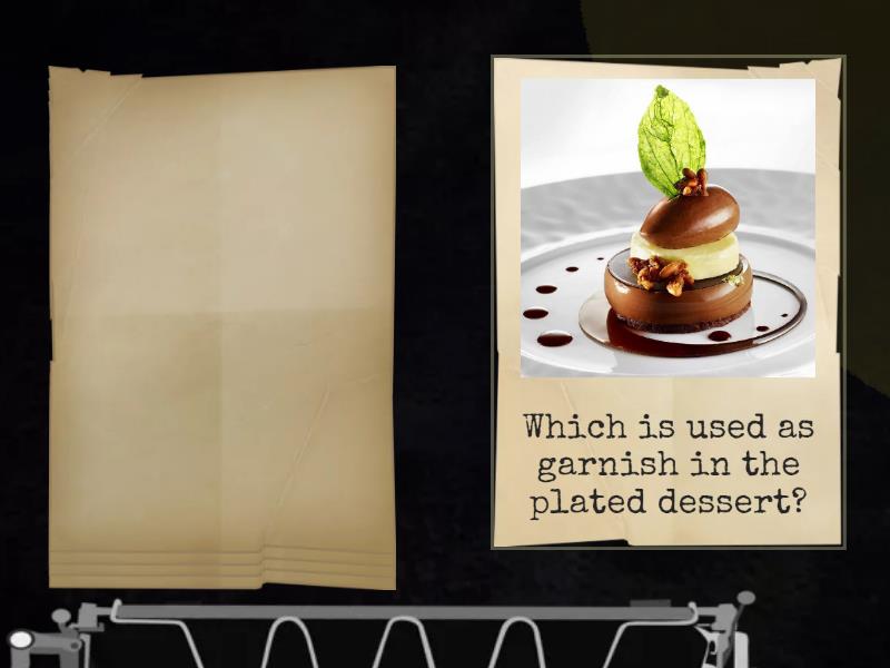 COMPONENTS OF PLATED DESSERT PICTURE ANALYSIS - Cartas al azar