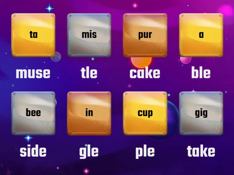 Syllables (VCe and Cle) - Unscramble