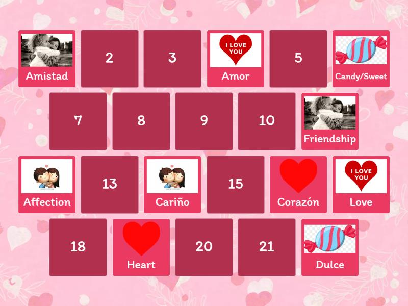 LOVE Vocabulary in SPANISH - Matching pairs