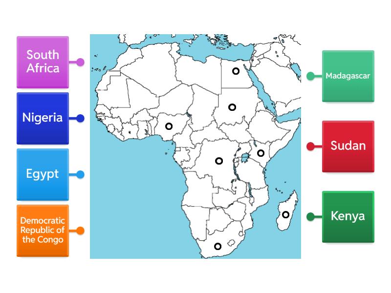 SS7G1.a Africa Map - Labelled diagram
