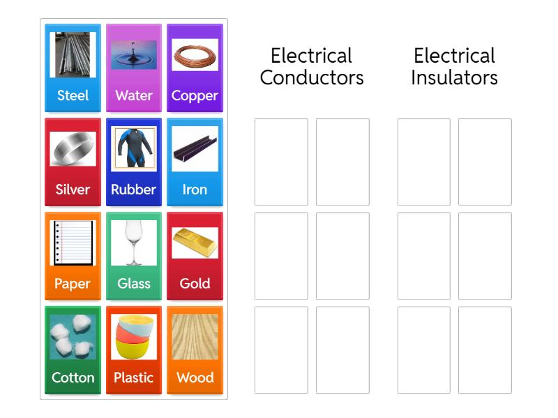 Week 15 SCI Electrical conductors and insulators - Group sort