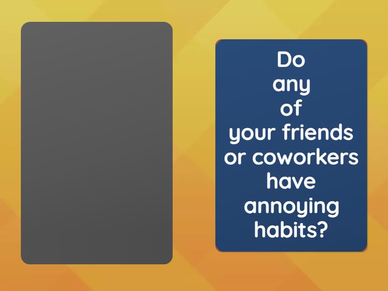 Annoyances: Conversation questions - Speaking cards