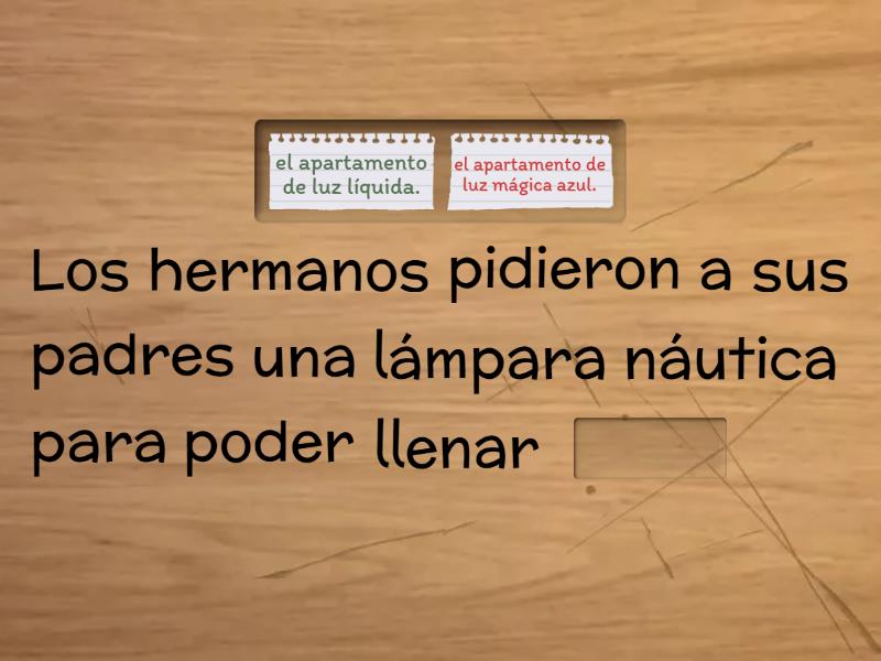 "La luz es como el agua" de Gabriel García Márquez - Complete the sentence