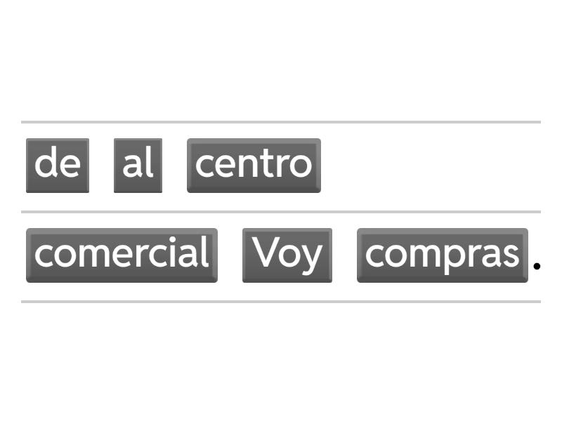Sentence Unscramble - SPANISH - Shopping (A1) - Unjumble
