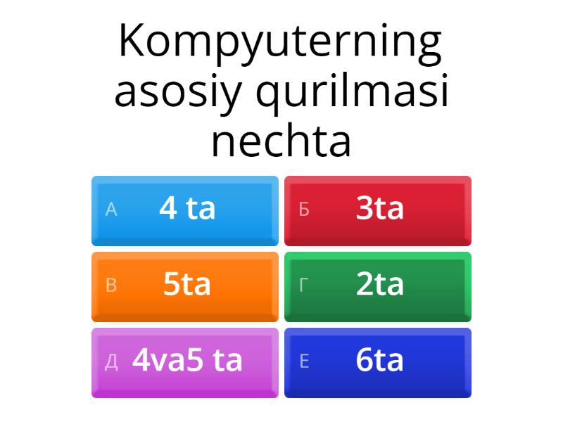 7 sinf darsligi - Quiz