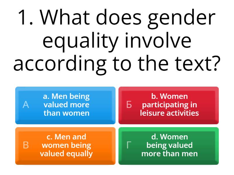 Gender equality - Quiz