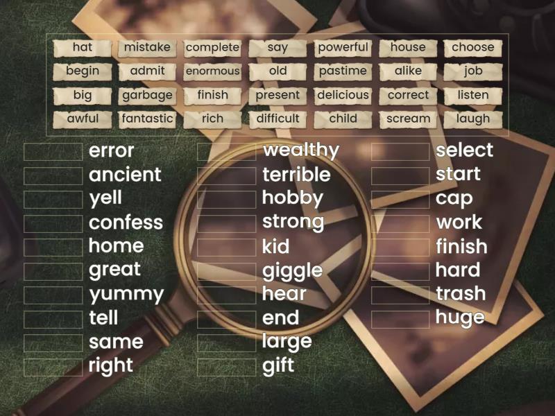 Synonyms Game - Match up