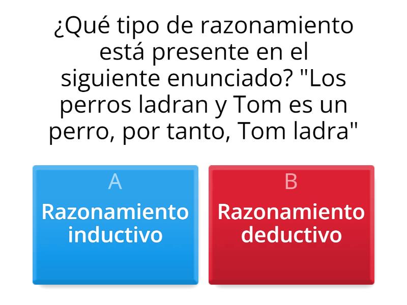 Razonamiento inductivo y deductivo - Quiz