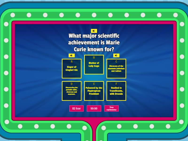 About Marie Curie - Gameshow quiz