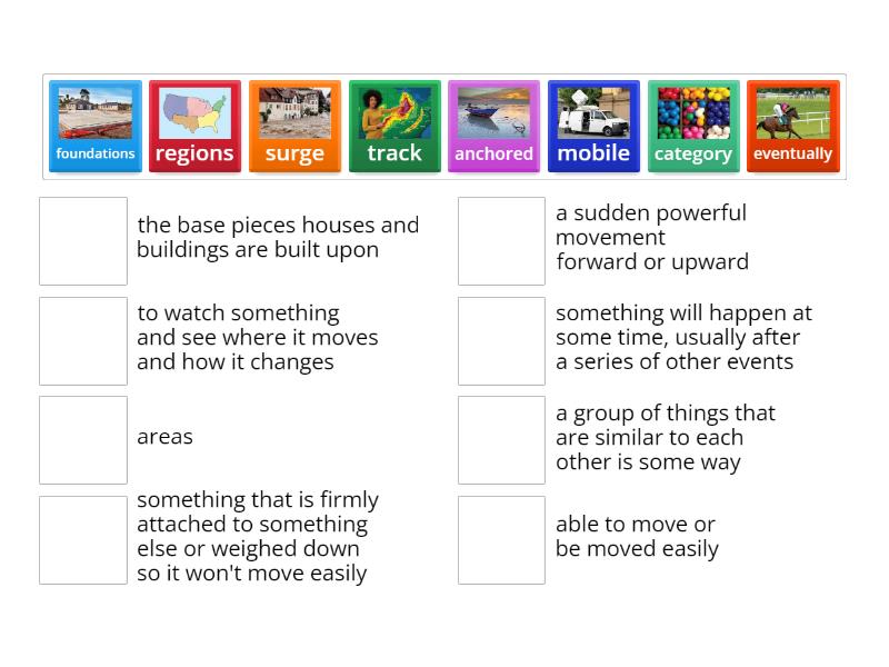 Hurricanes Vocabulary - Match up