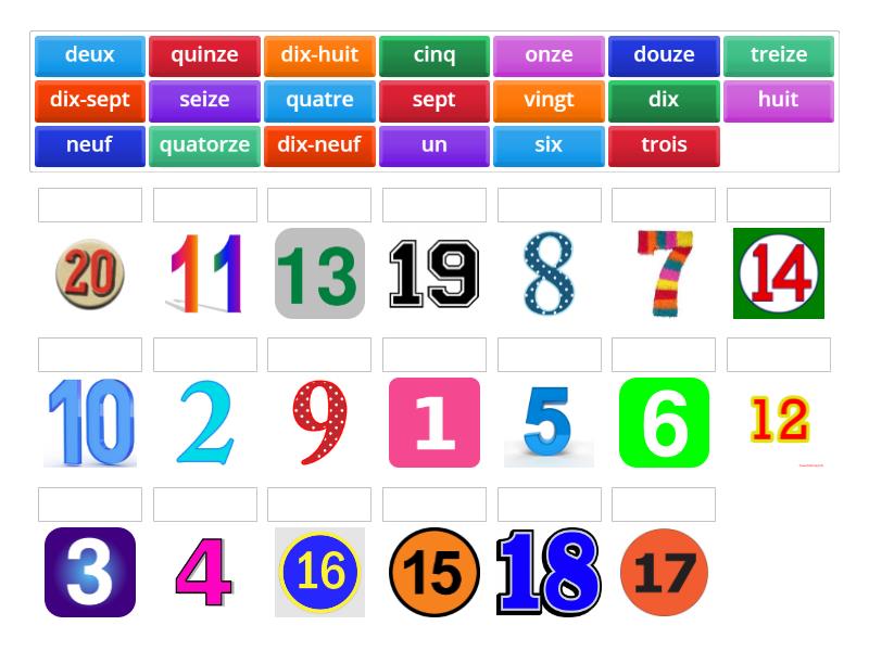 Les chiffres 1-20 Cyfateb - Apparier