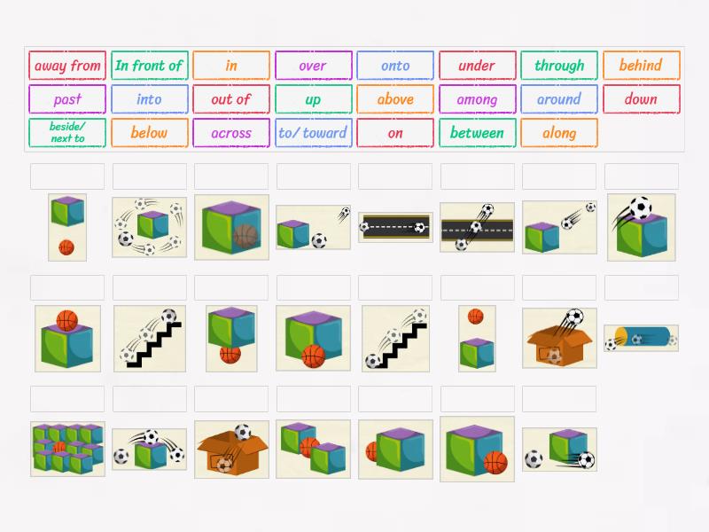 Prepositions of place and movement - Match up
