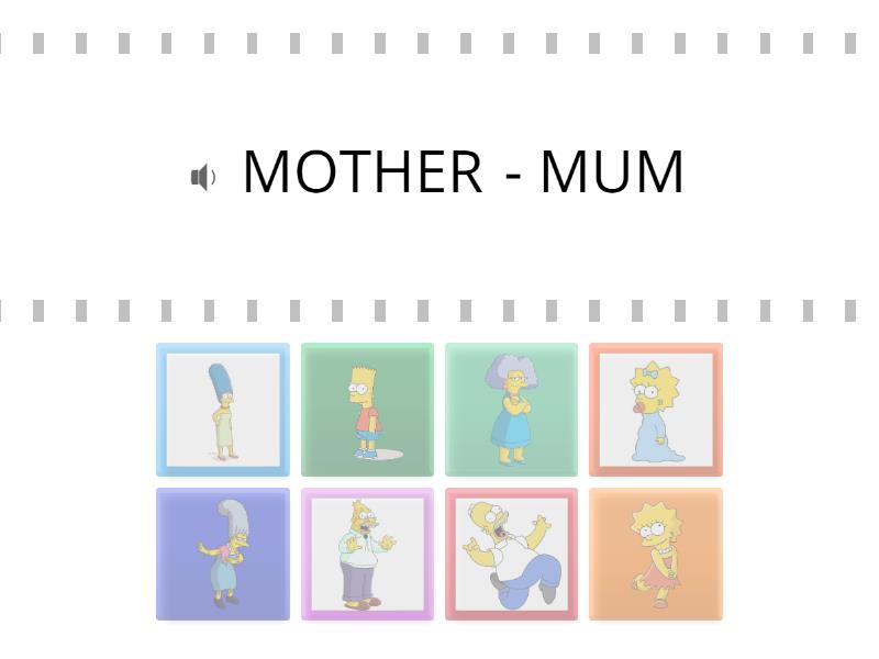 FAMILY -THE SIMPSONS- - Find the match