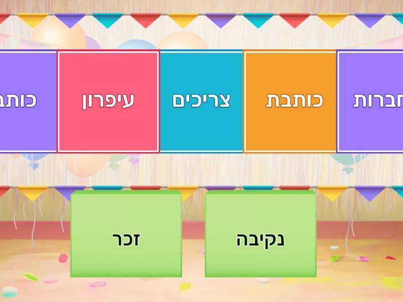 תרגול זכר ונקיבה - Speed sorting