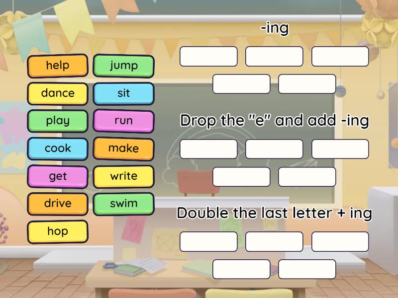 -ing в Present Continuous - Group sort