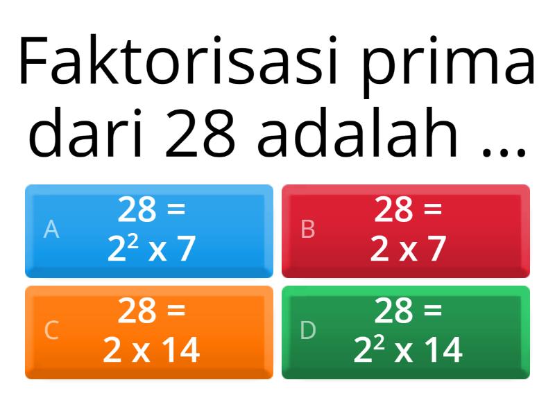 Latihan KPK dan FPB - Quiz
